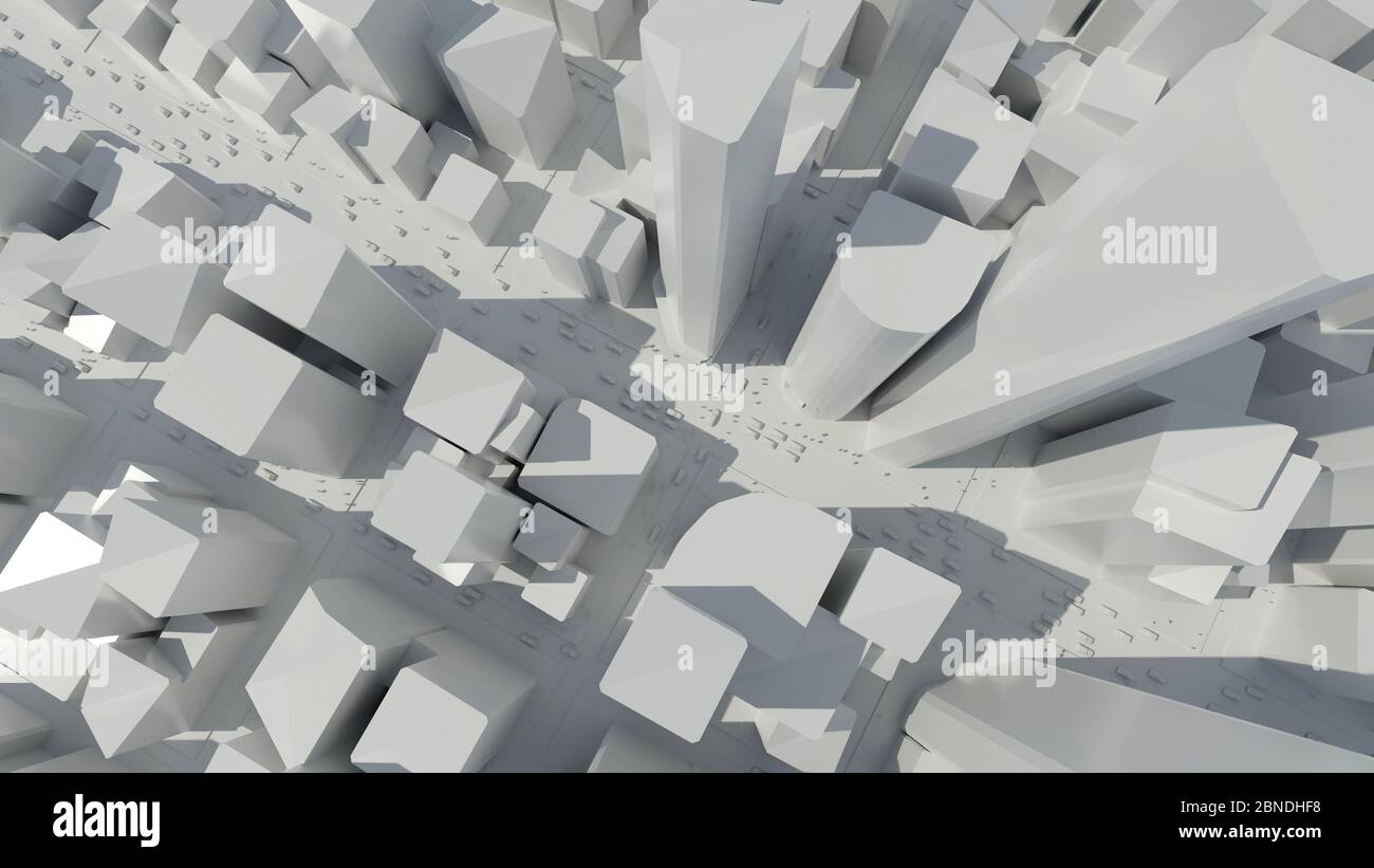 Modern, clean city seen from an elevated position. Smart cities ...