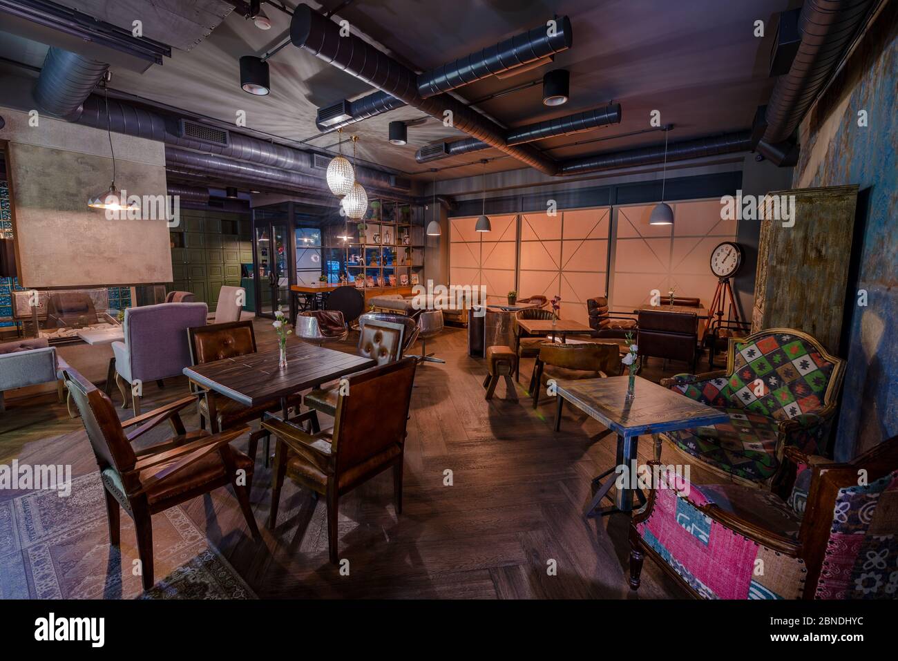Beautiful vintage interior design of a cafe Stock Photo - Alamy