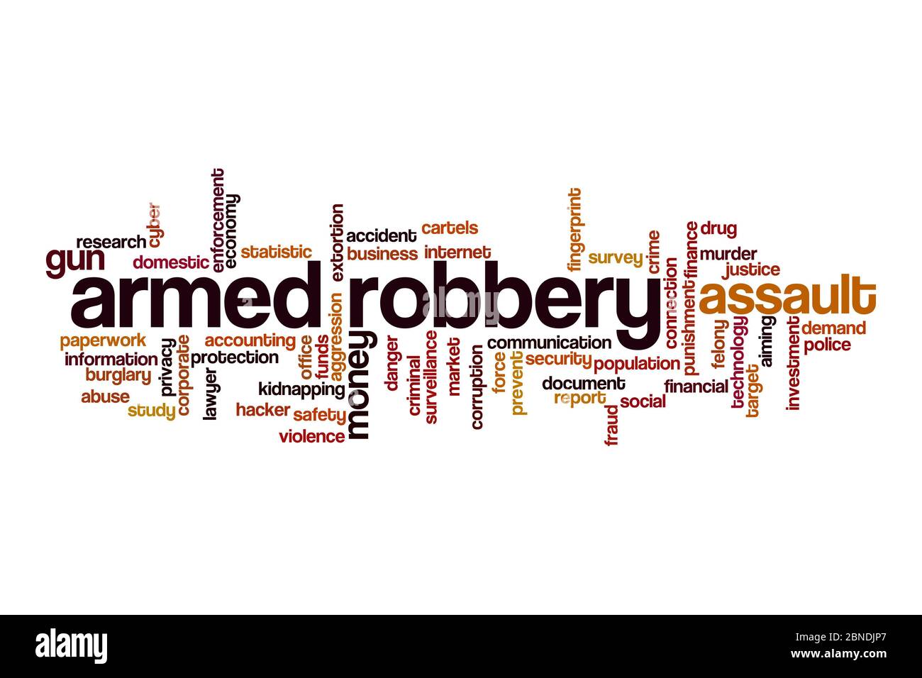 Armed robbery cloud concept on white background Stock Photo - Alamy