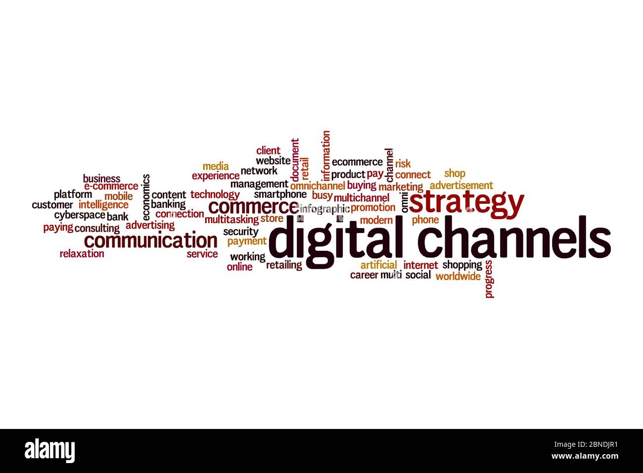 Digital channels cloud concept on white background Stock Photo - Alamy