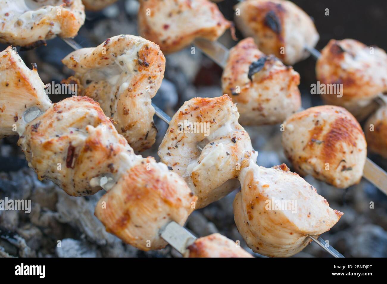 Juicy grilled meat skewers hi-res stock photography and images - Alamy