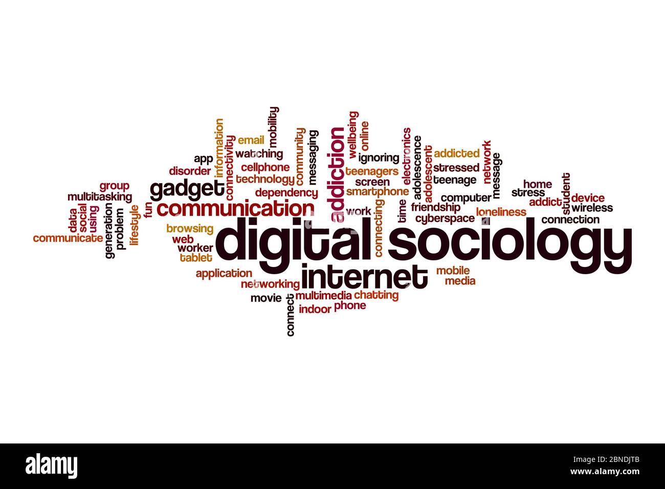 Digital sociology cloud concept on white background Stock Photo - Alamy