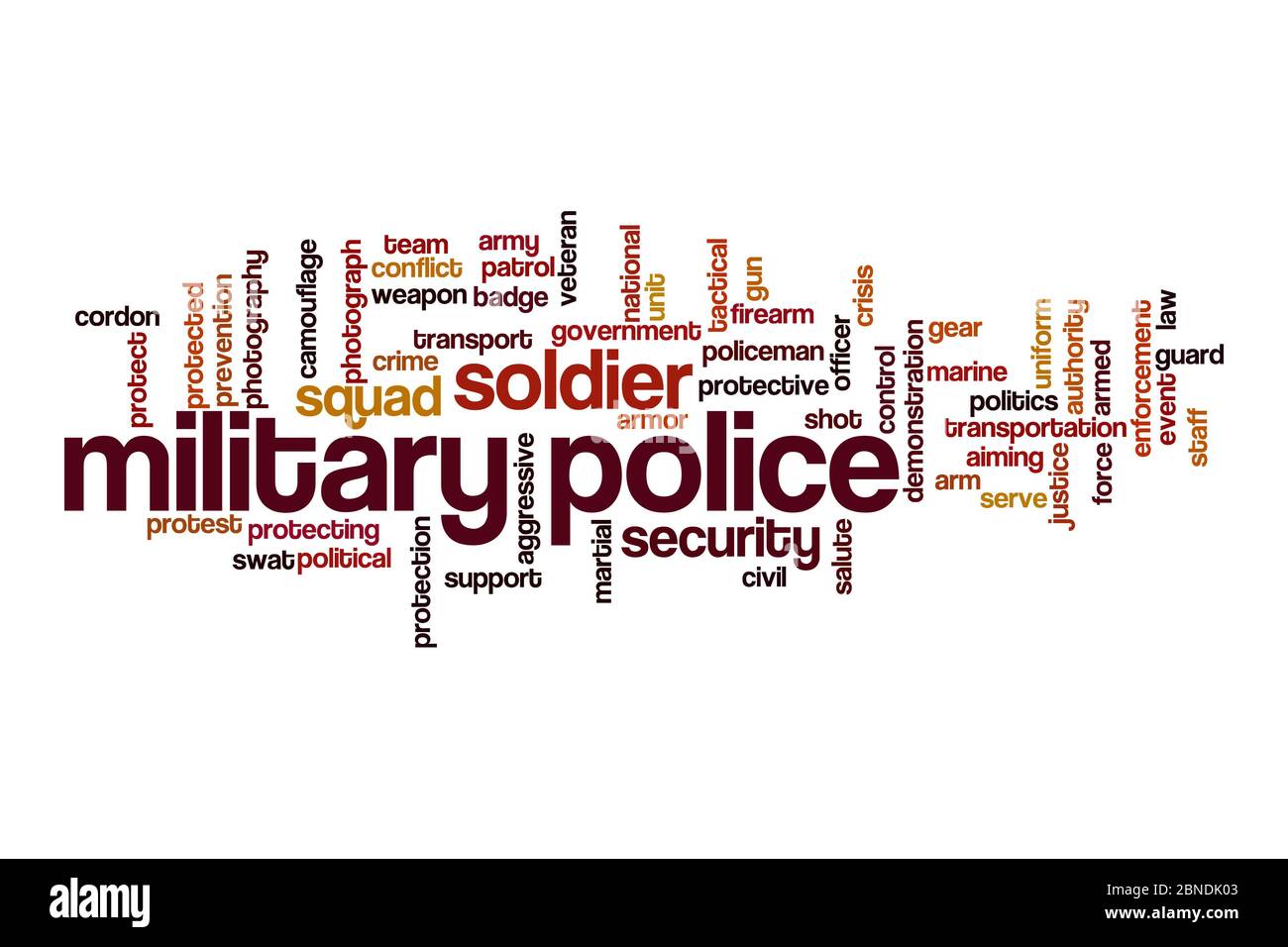 Military police cloud concept on white background Stock Photo - Alamy