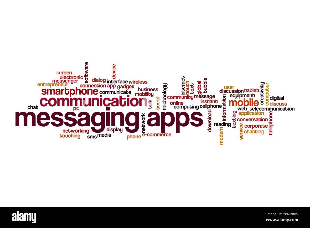 Messaging apps cloud concept on white background Stock Photo - Alamy