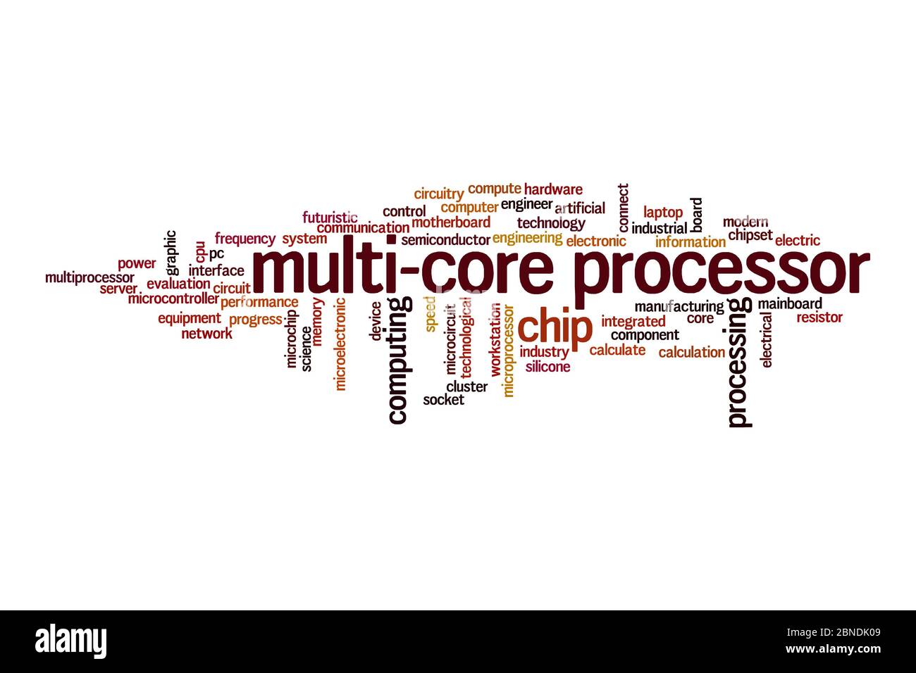 Multi-core processor cloud concept on white background Stock Photo - Alamy