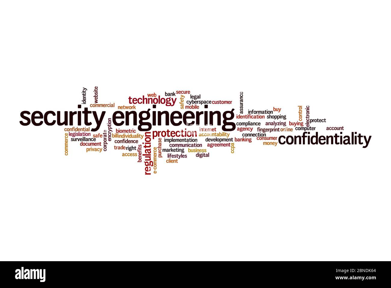 Security engineering cloud concept on white background Stock Photo - Alamy