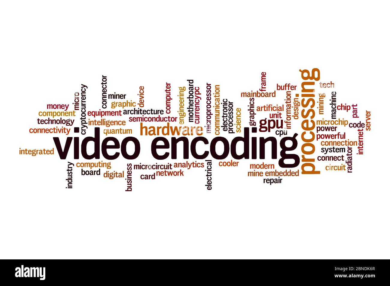 Video encoding cloud concept on white background Stock Photo - Alamy