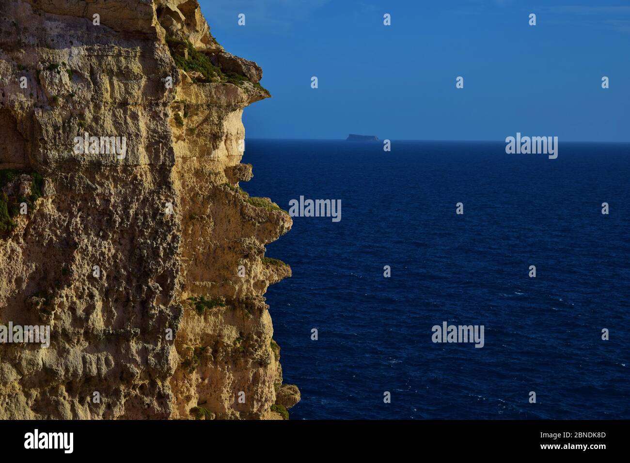 Beautiful shot of coralline limestone sea cliffs in Migra il-Ferha ...