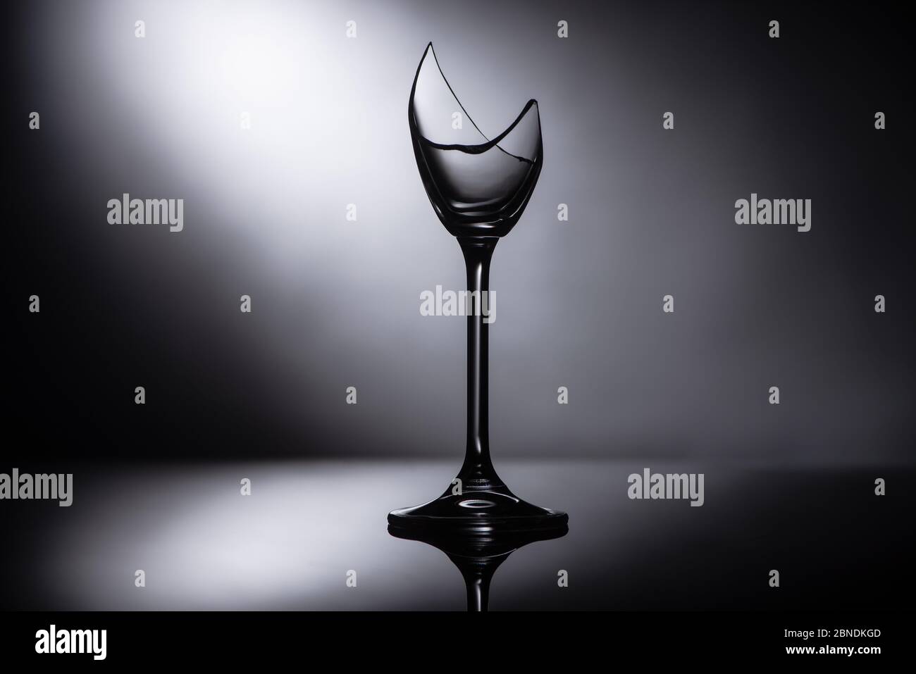 broken sharp transparent glass in dark Stock Photo - Alamy