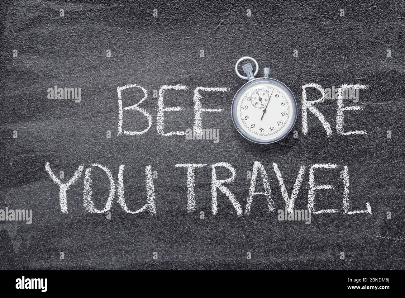 before you travel phrase written on chalkboard with vintage precise ...