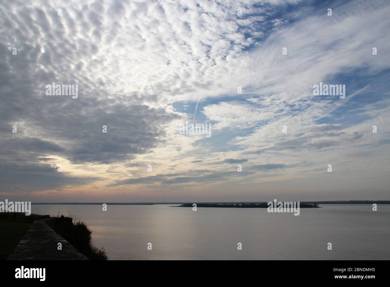 river garonne and estuary of the gironde in blaye (france Stock Photo ...