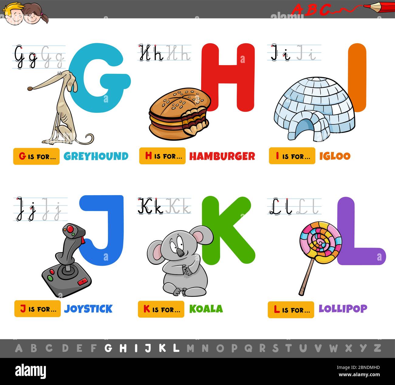 Cartoon Illustration of Capital Letters Alphabet Educational Set for ...