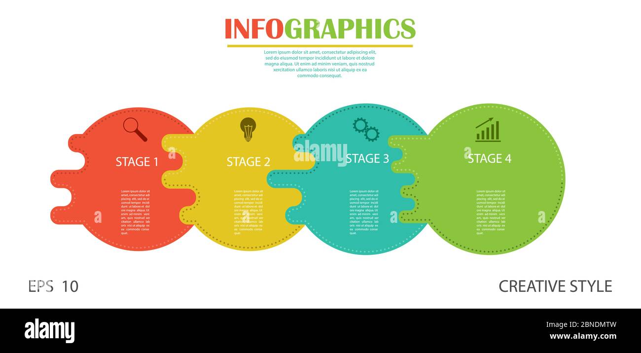 Infographics. Stock vector template of four stages. For web page design ...