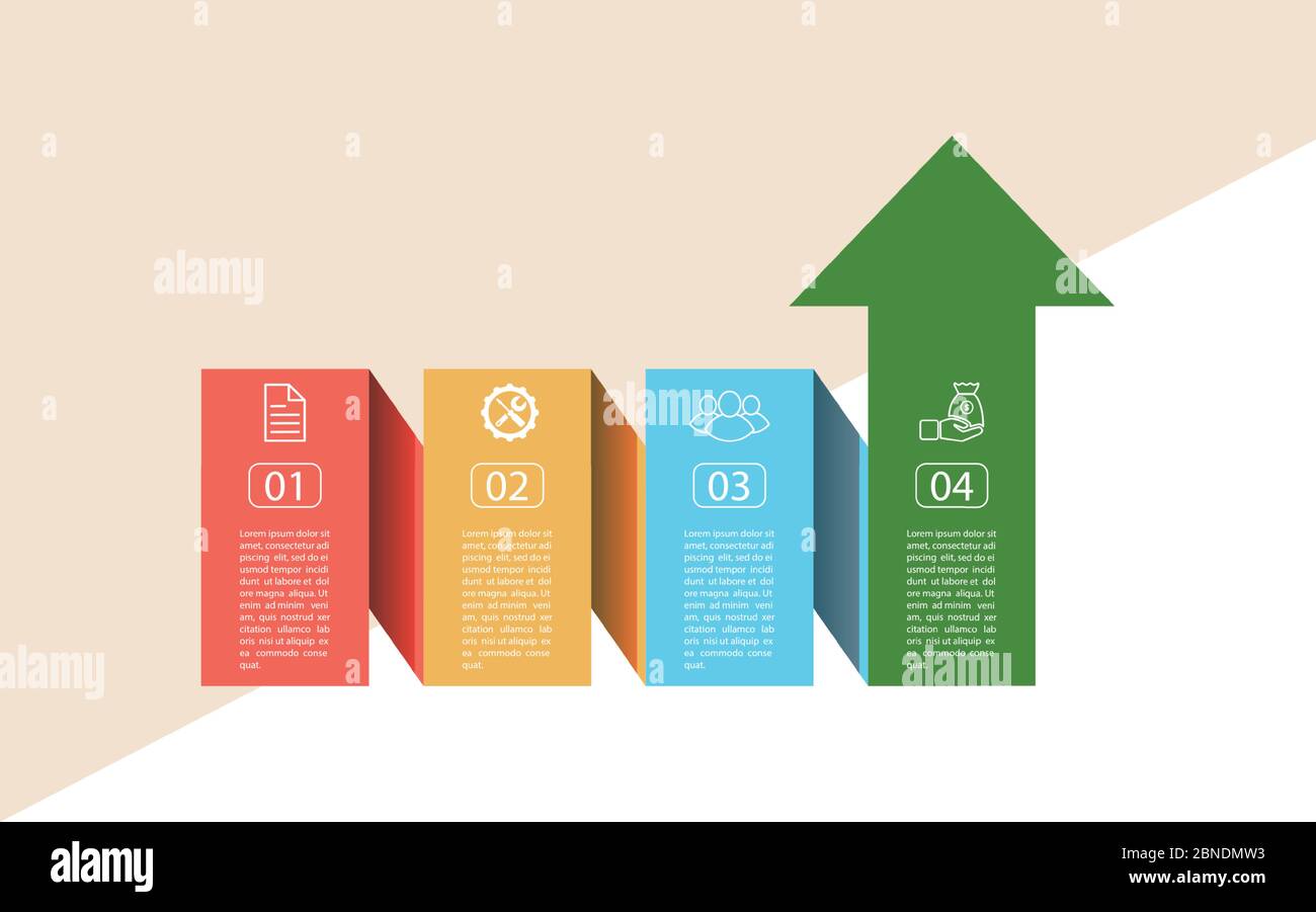 Infographics. Vector stock template four stages. For web page design ...