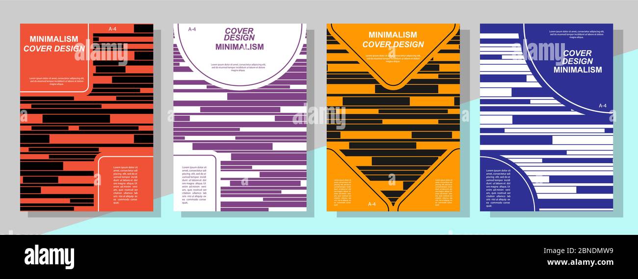 Geometric cover design templates A-4 format. Editable set of layouts ...
