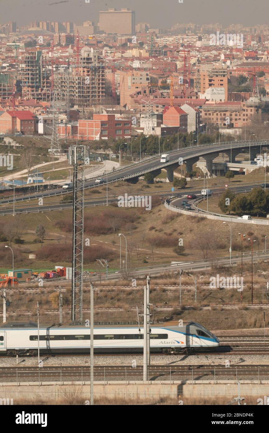 Train circulations in the Spanish railway network Stock Photo - Alamy