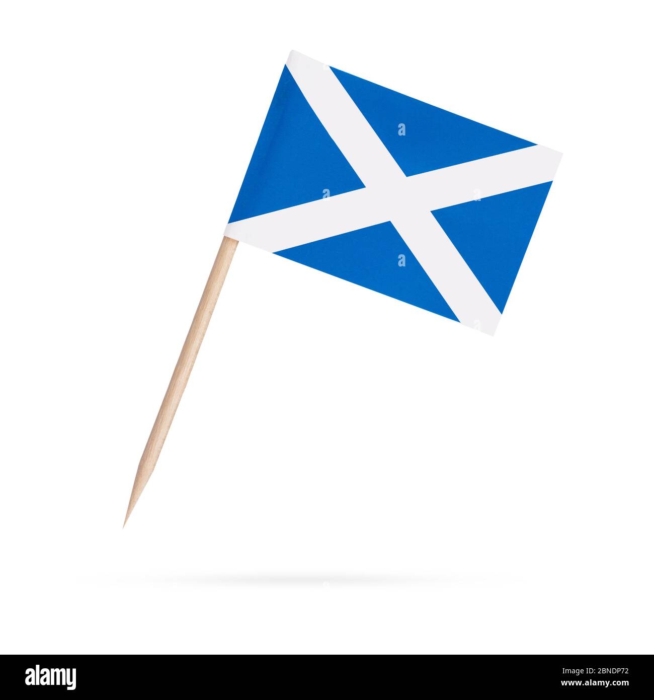 Miniature paper flag Scotland. Isolated Scottish toothpick flag pointer ...