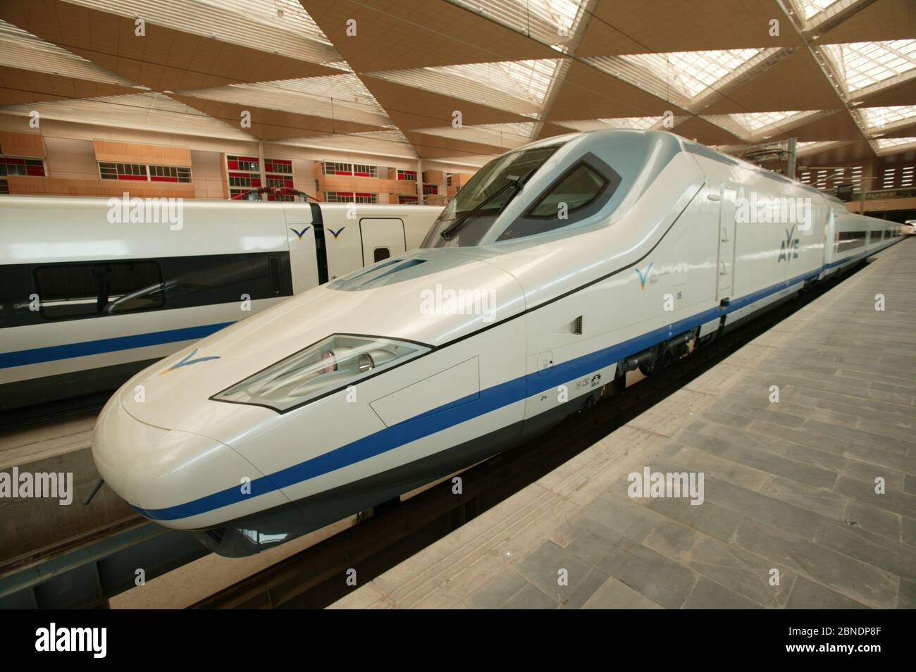 Talgo model high-speed train on the Spanish railway network Stock Photo ...