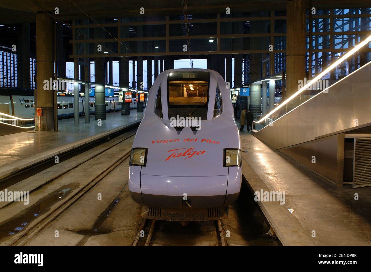 Talgo model high-speed train on the Spanish railway network Stock Photo ...
