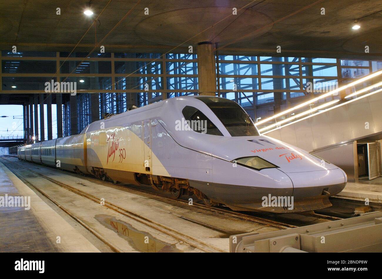 Talgo model high-speed train on the Spanish railway network Stock Photo ...