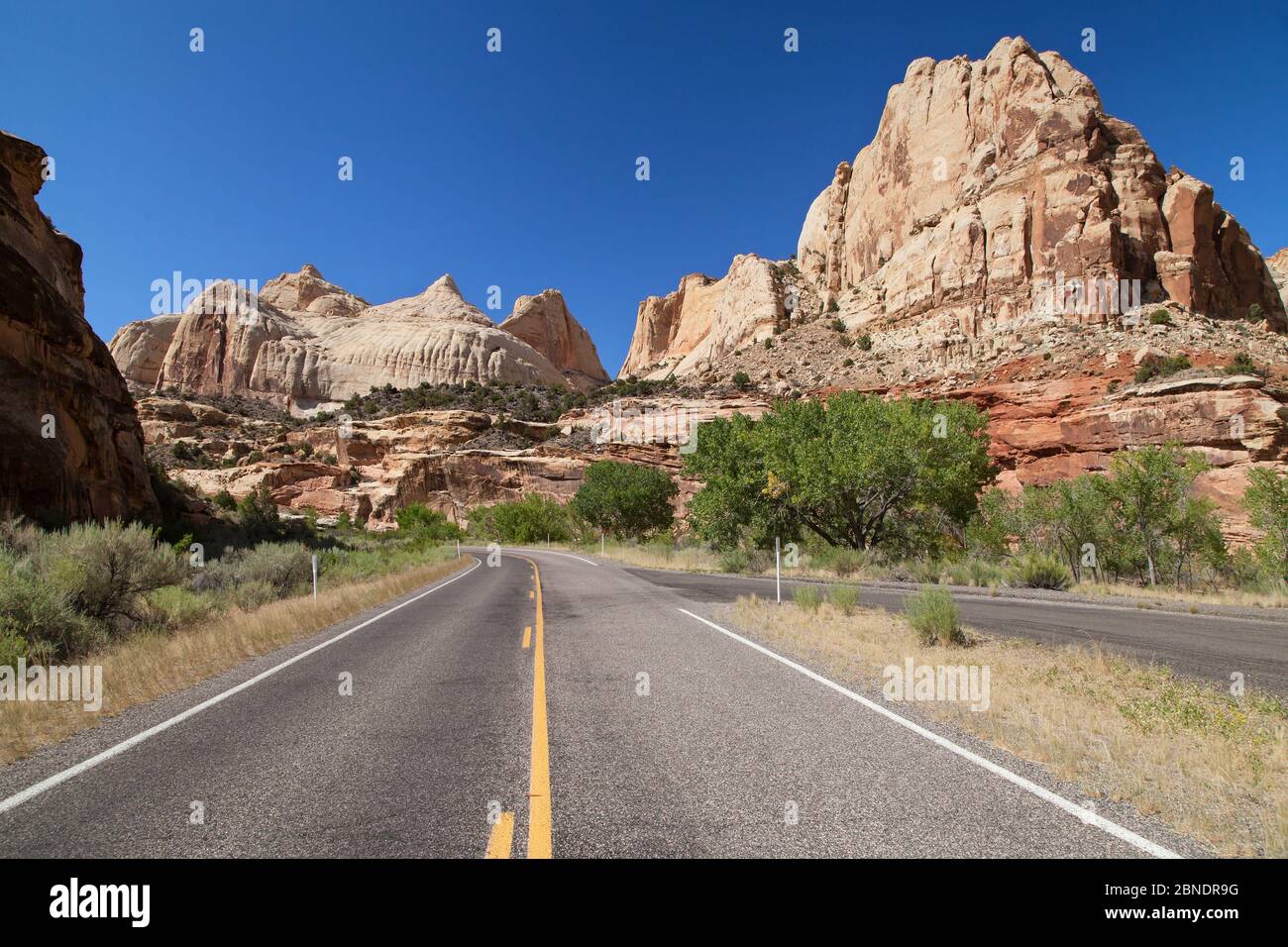 Highway 24 through Capitol Reef National Park, Utah, United States ...