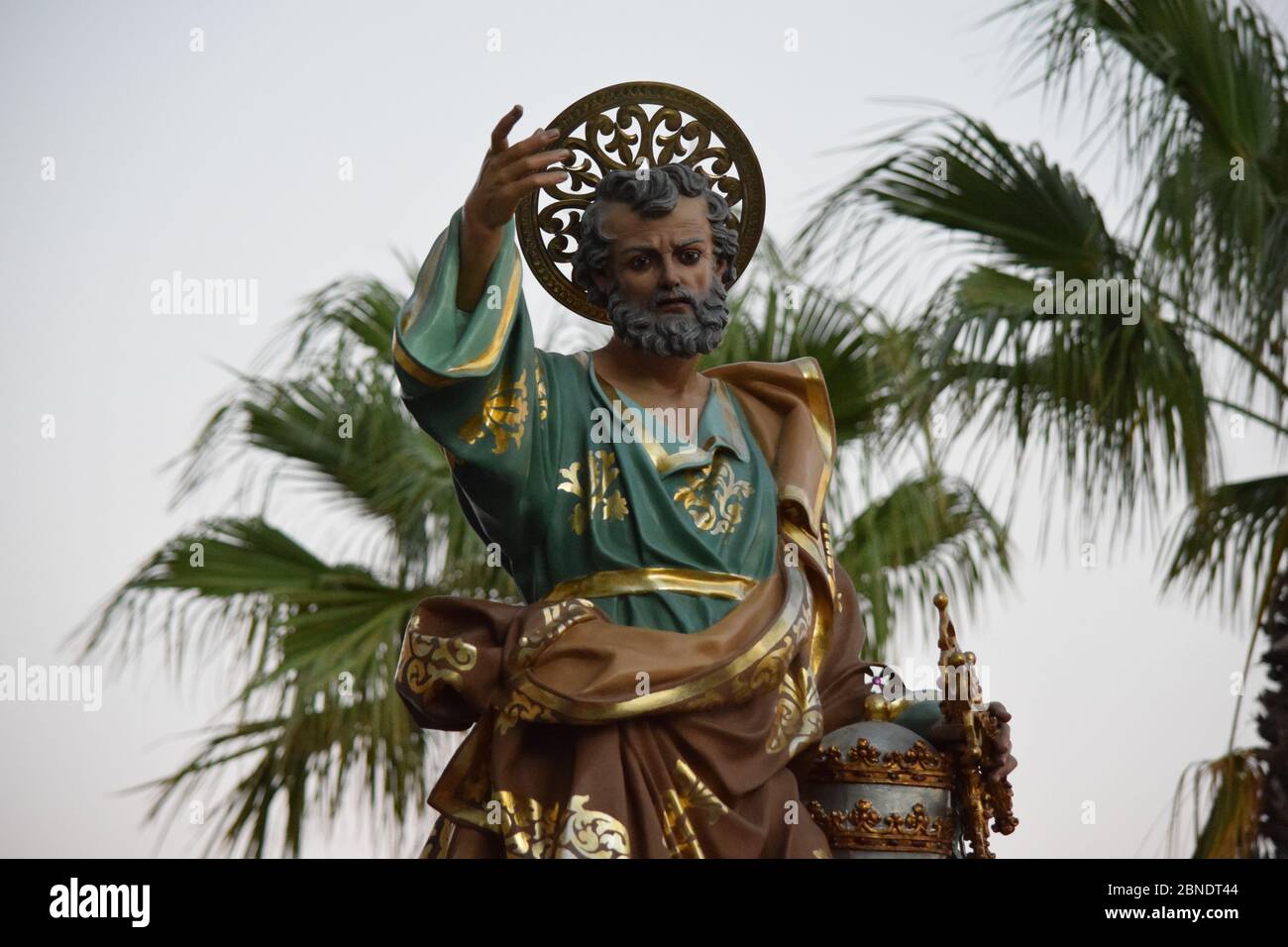 BIRZEBBUGA, MALTA - Aug 01, 2014: Procession with the statue of Saint ...