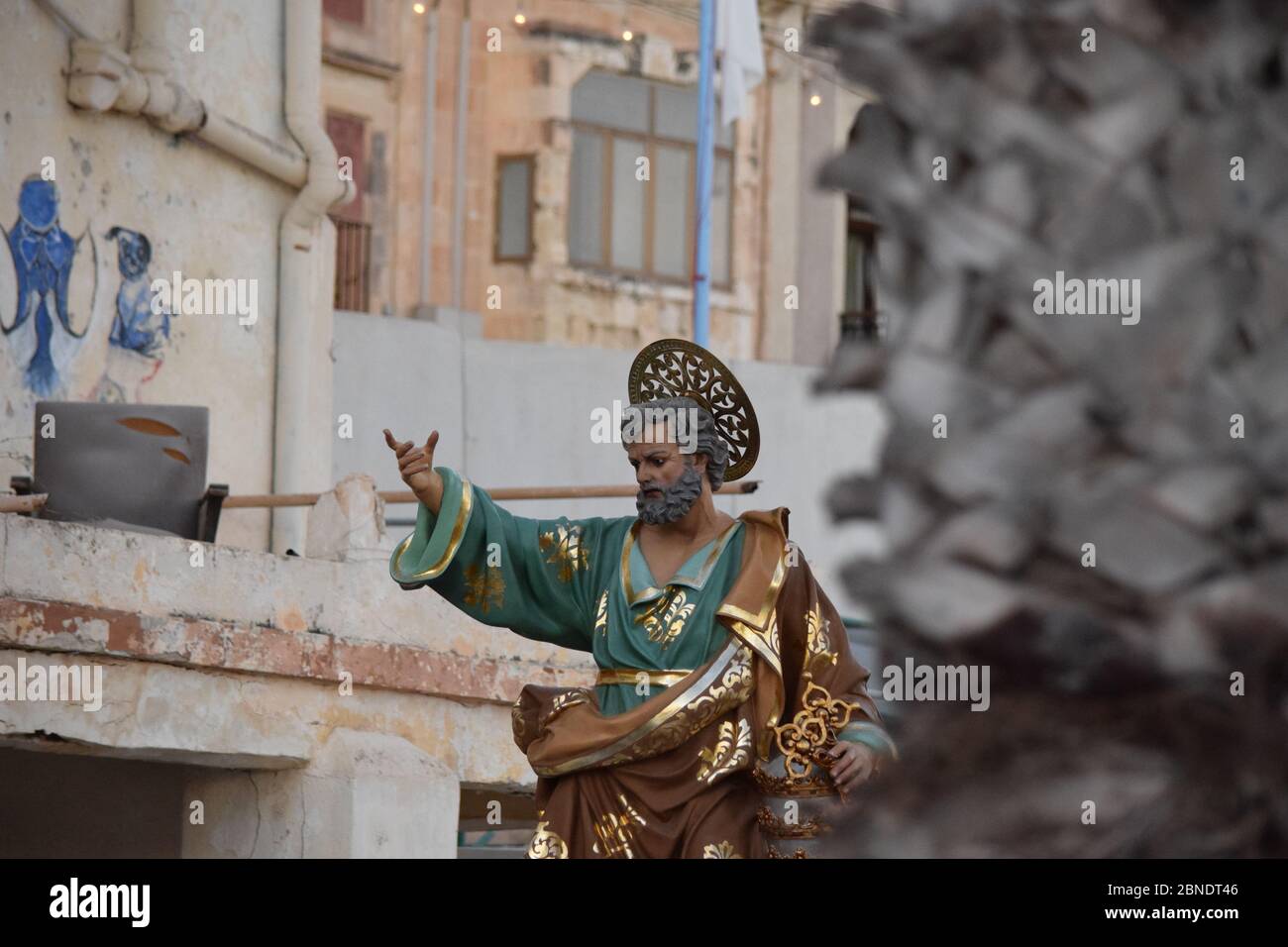 BIRZEBBUGA, MALTA - Aug 01, 2014: Procession with the statue of Saint ...