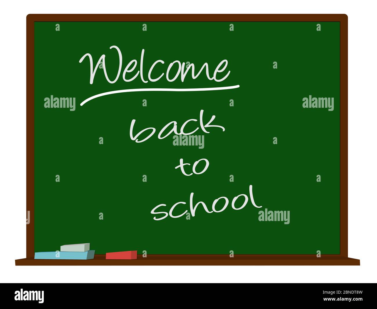 Welcome back to school, chalkboard in an illustration Stock Photo - Alamy