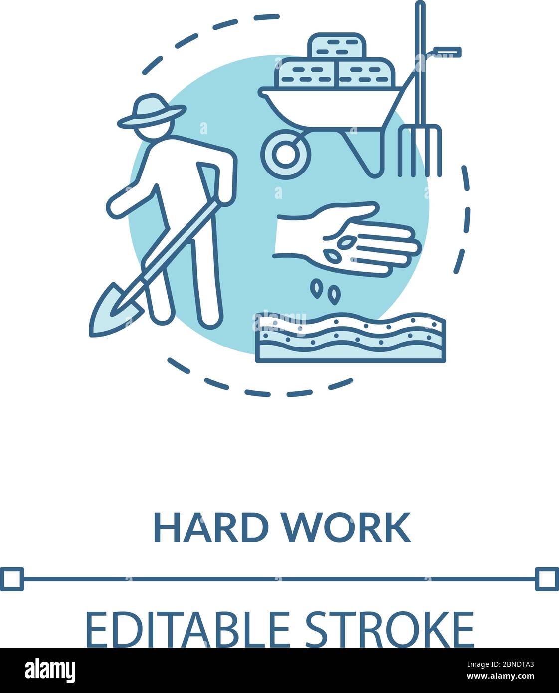 Hard work turquoise concept icon Stock Vector Image & Art - Alamy