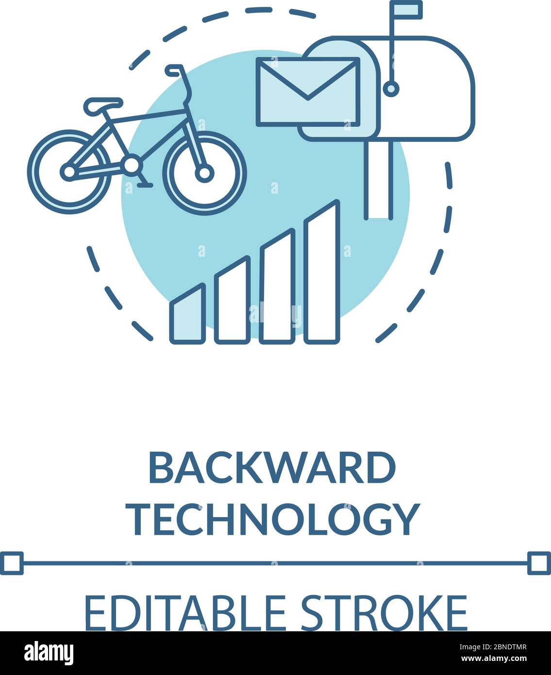 Backward technology turquoise concept icon Stock Vector Image & Art - Alamy