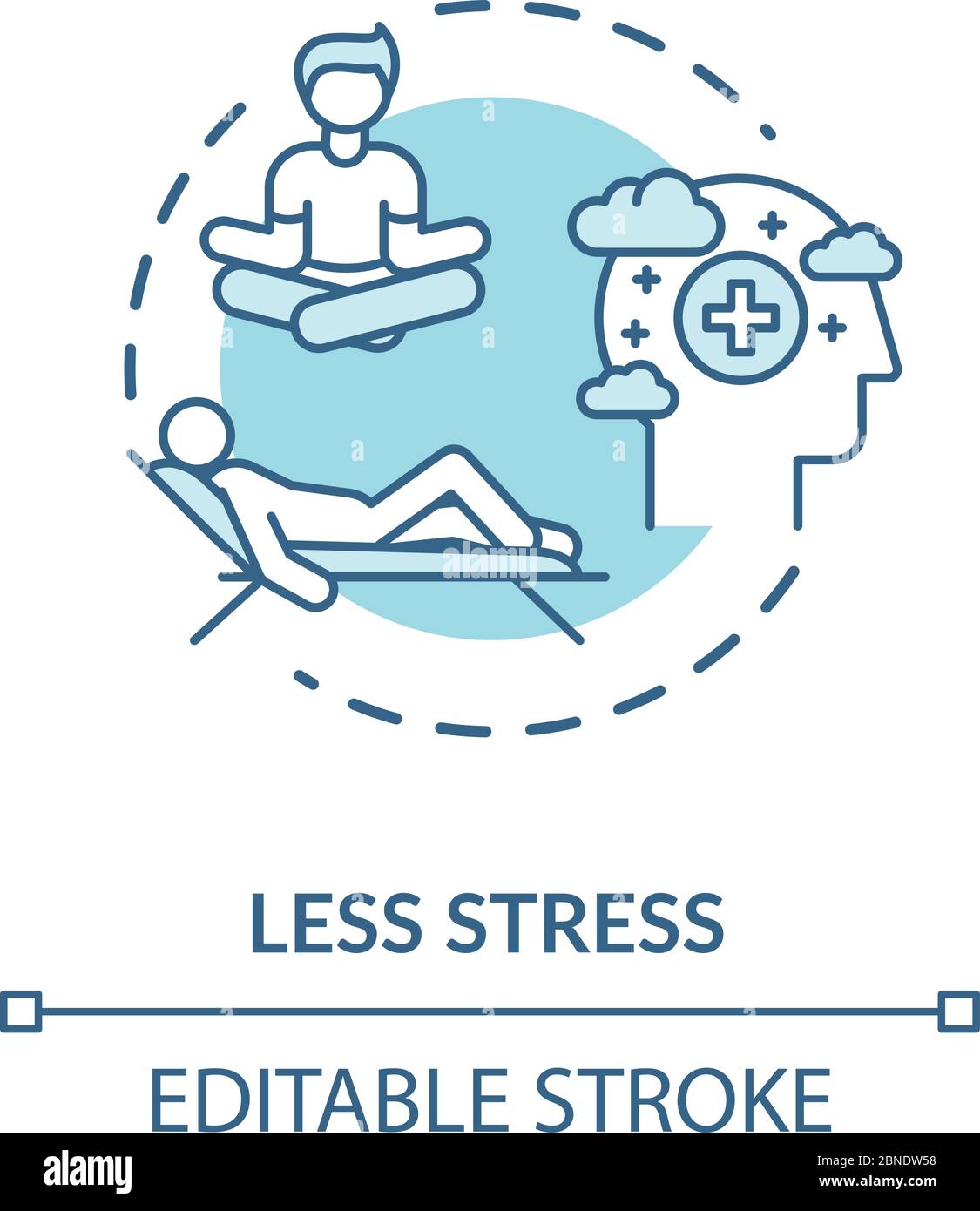 Less stress turquoise concept icon Stock Vector Image & Art - Alamy