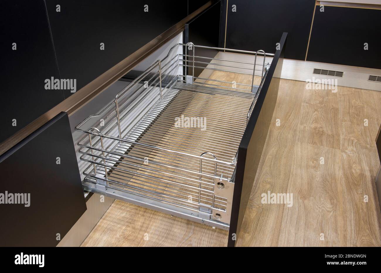 Interior design decor of kitchen in luxury apartment showing closeup ...