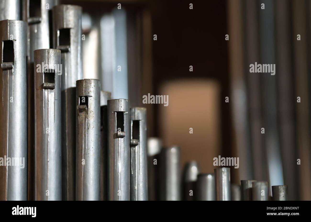 Organ whistles under construction, semi-finished stage Stock Photo - Alamy
