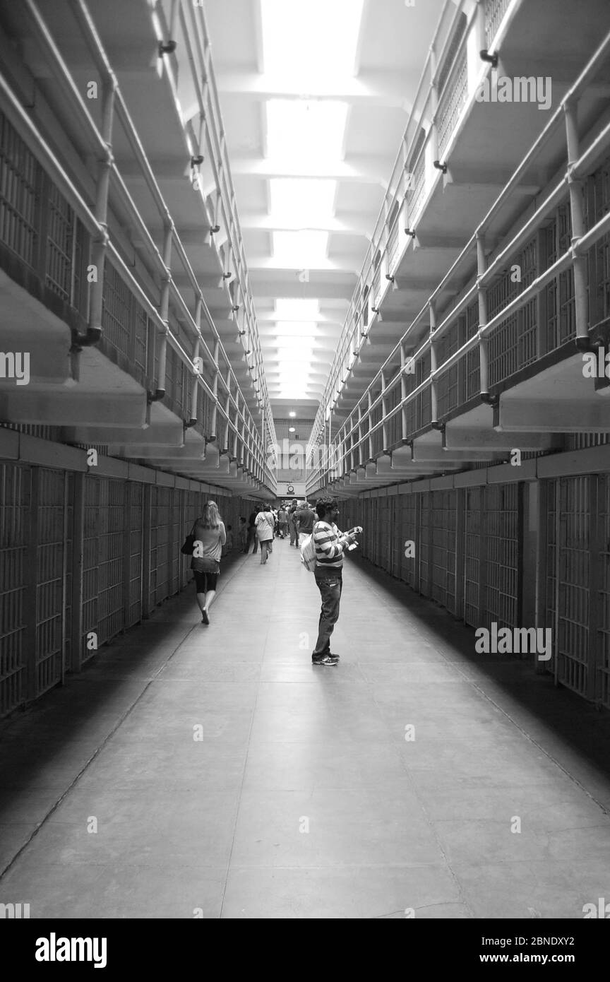 Alcatraz prison San Francisco cell cells gates gate locked in tourist ...