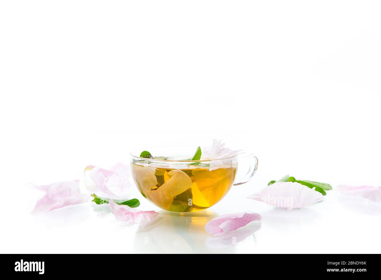 summer flower tea from rose petals in a glass cup Stock Photo - Alamy