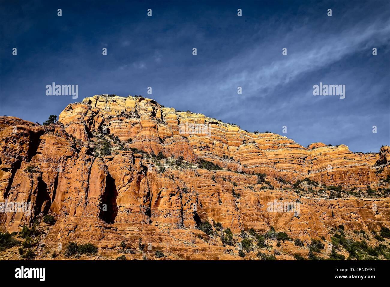 Beautiful picture of orange rocky hills under the sunlight in Sedona ...