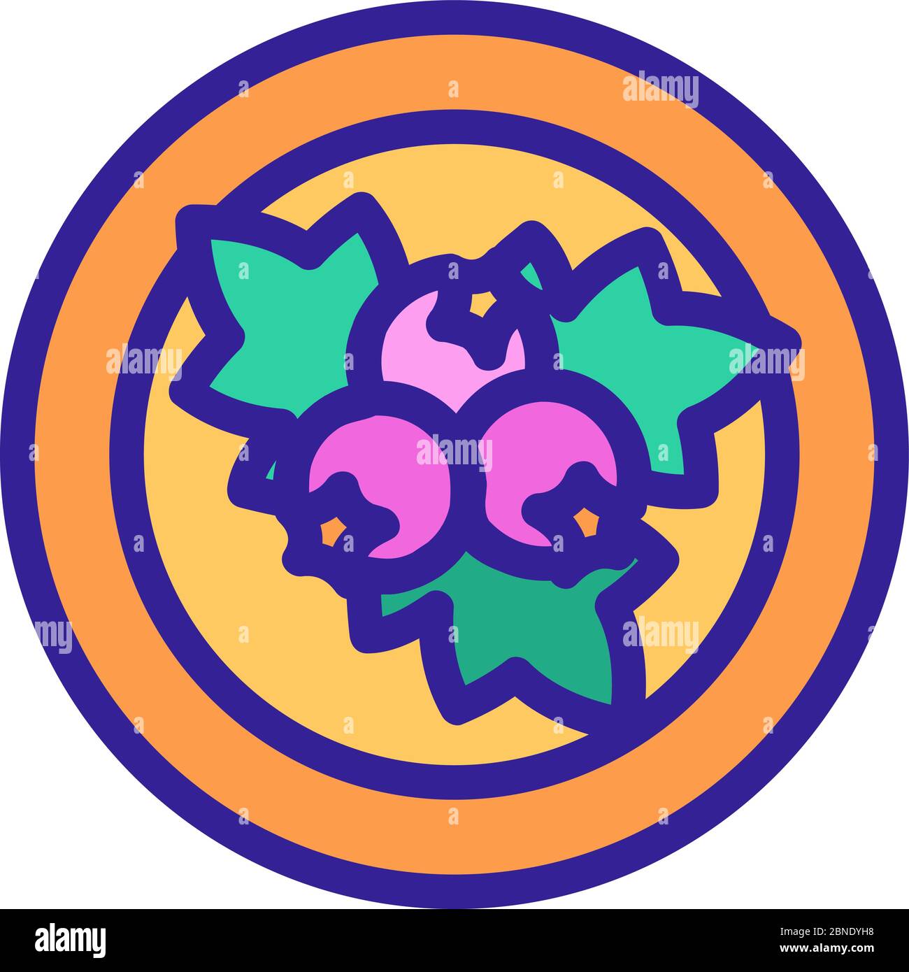 hawthorn on plate icon vector outline illustration Stock Vector Image ...