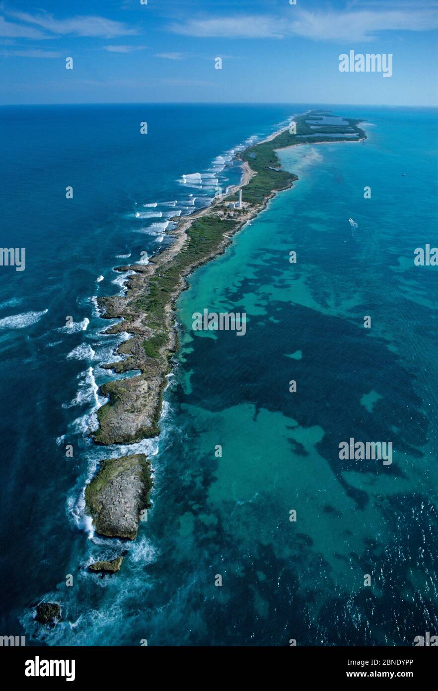 Aerial view of Contoy island from the north, Contoy Island National ...