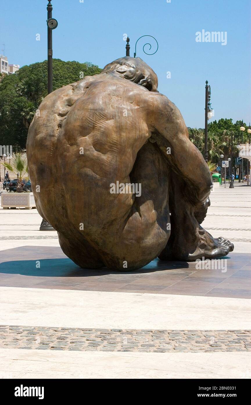 CARTAGENA, SPAIN - Jul 15, 2010: El zulo bronze sculpture by sculptor ...