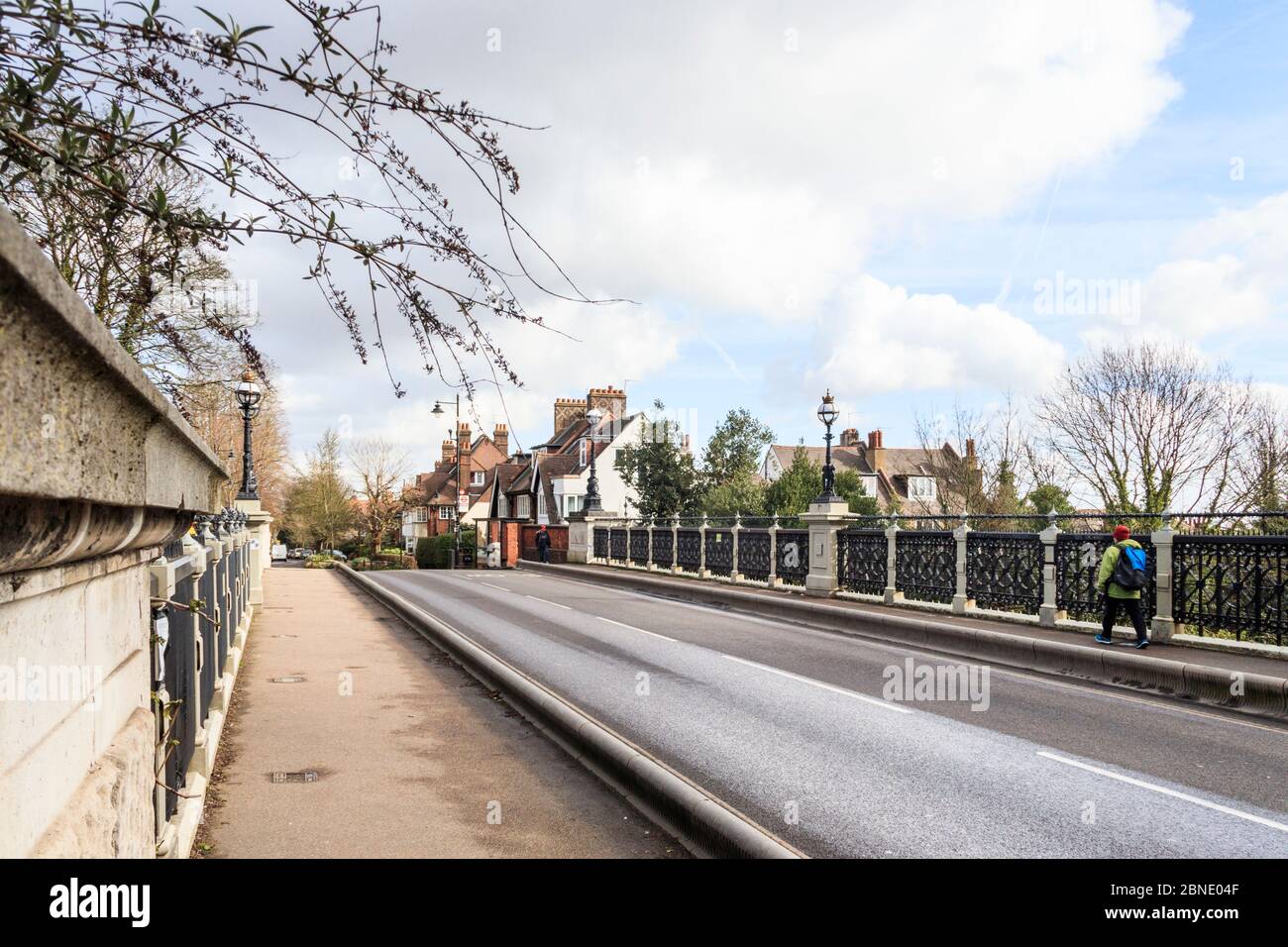 Pedestrian walking across Hornsey Lane Bridge (Archway Bridge ...