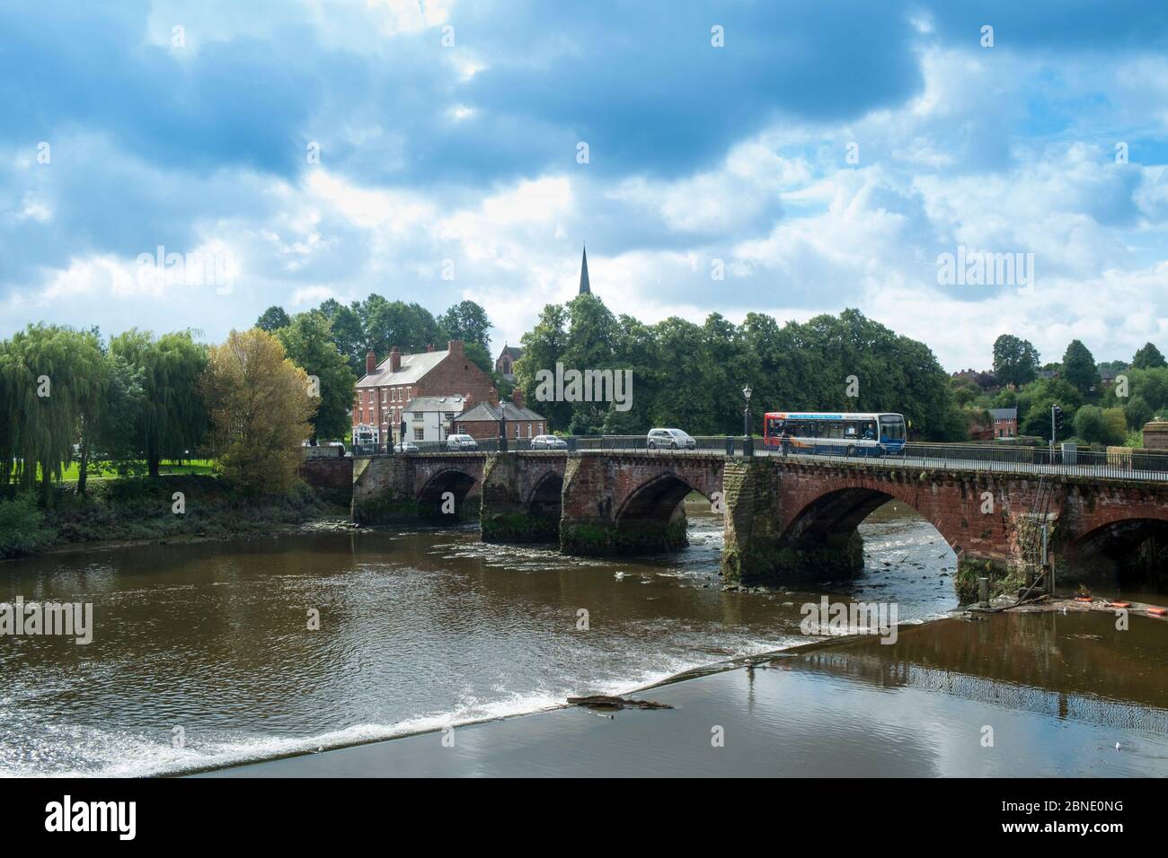 The Grosvenor Bridge over the Rver Dee at Chester, Cheshire, England, UK. September 2015 Stock ...