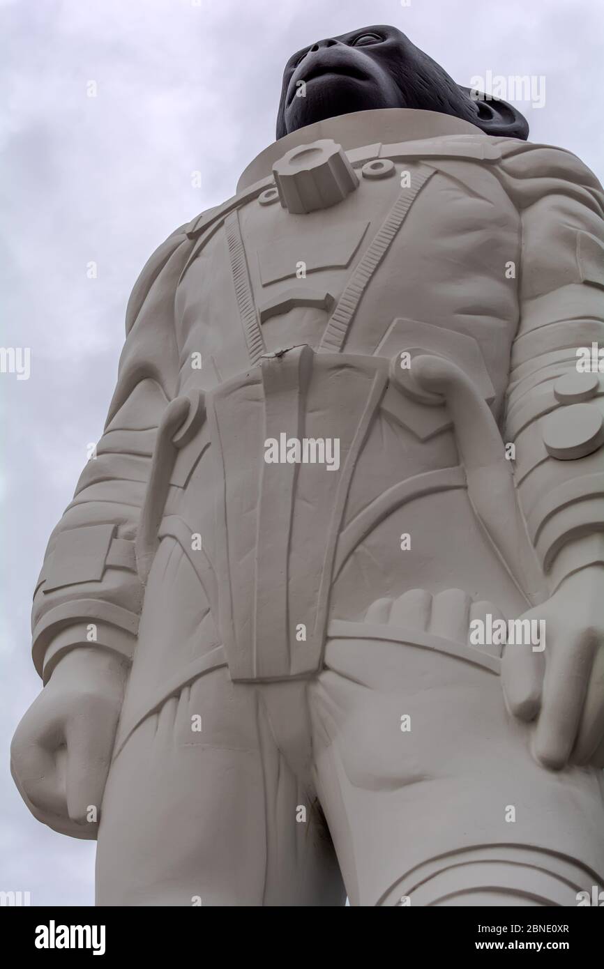 Sculpture of giant monkey-astronaut Stock Photo - Alamy