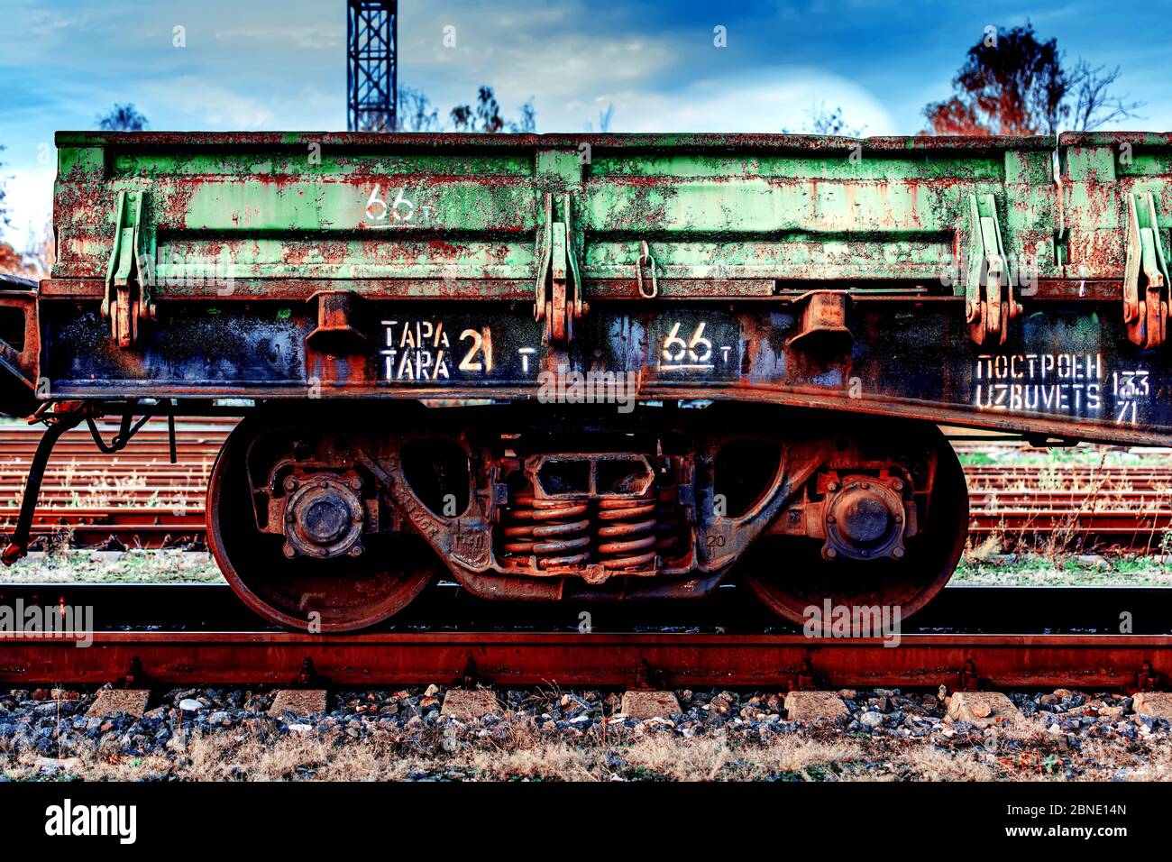 Rusty wheels of an old rail car Stock Photo - Alamy