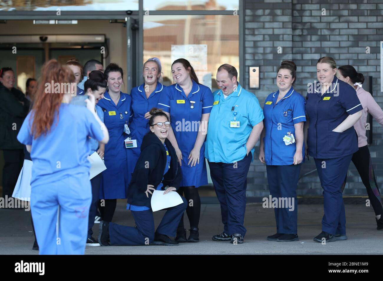 Nhs staff gather outside aintree university hospital hi-res stock ...