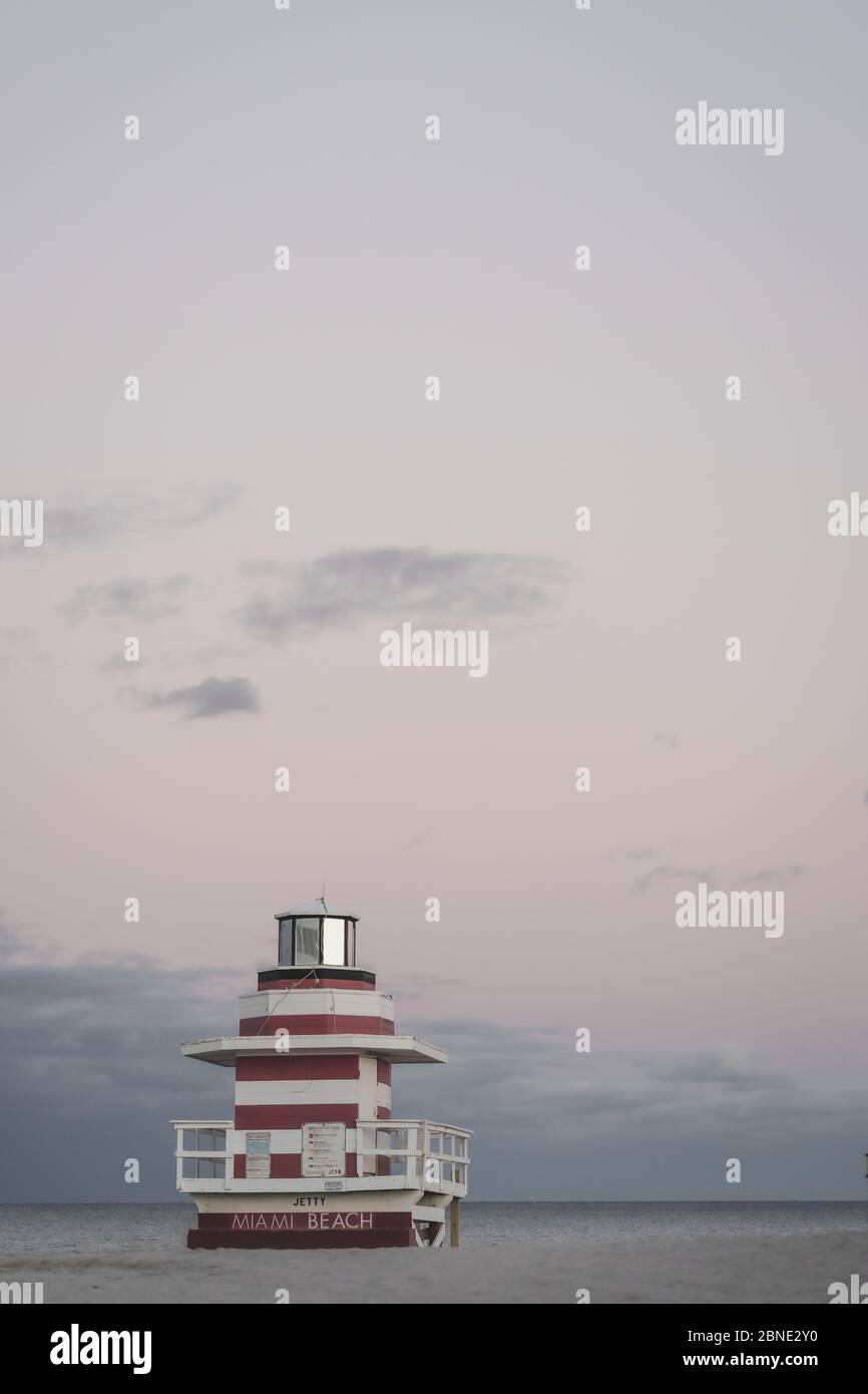 Vertical shot of a wooden lighthouse in South Beach, Miami, Florida ...