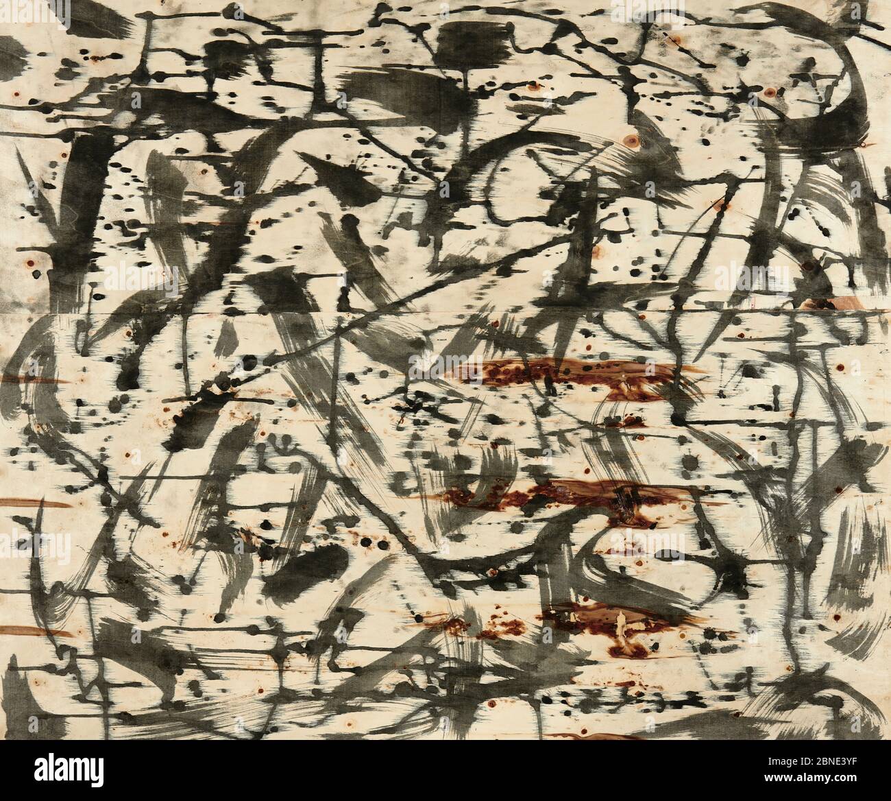abstract grunge background, artistic painting with black paint on a ...