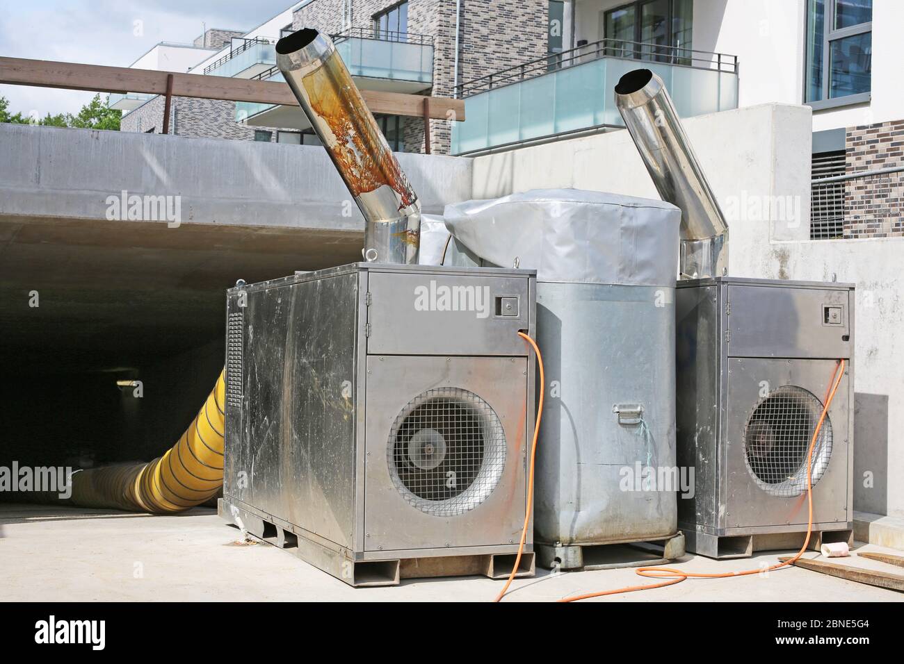 equipment for building drying on construction site Stock Photo - Alamy