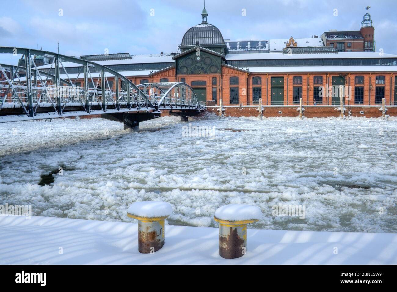 The fish auction hall in Hamburg in winter Stock Photo - Alamy