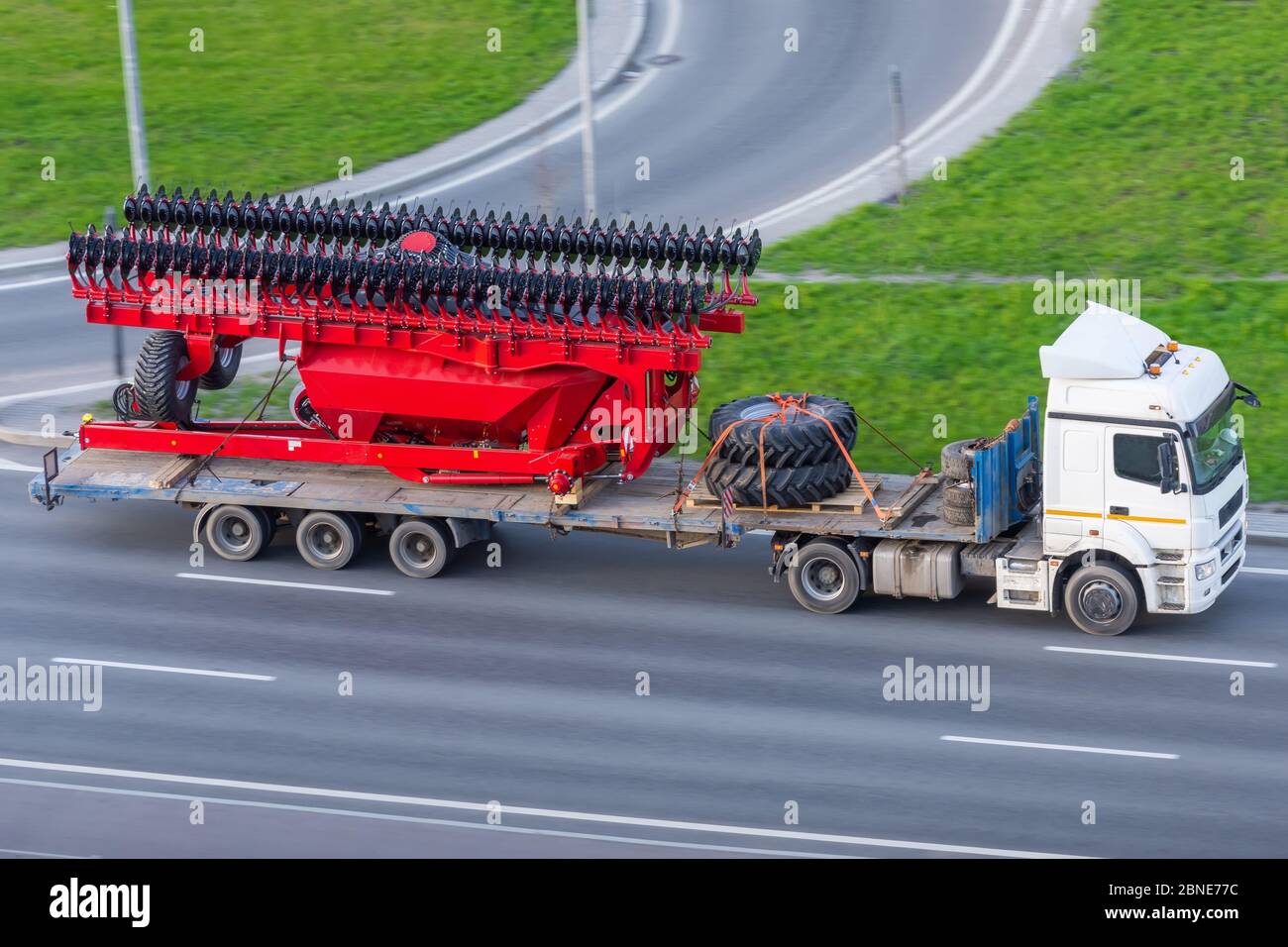 Transportation of large agro-complex machines for cultivating and ...
