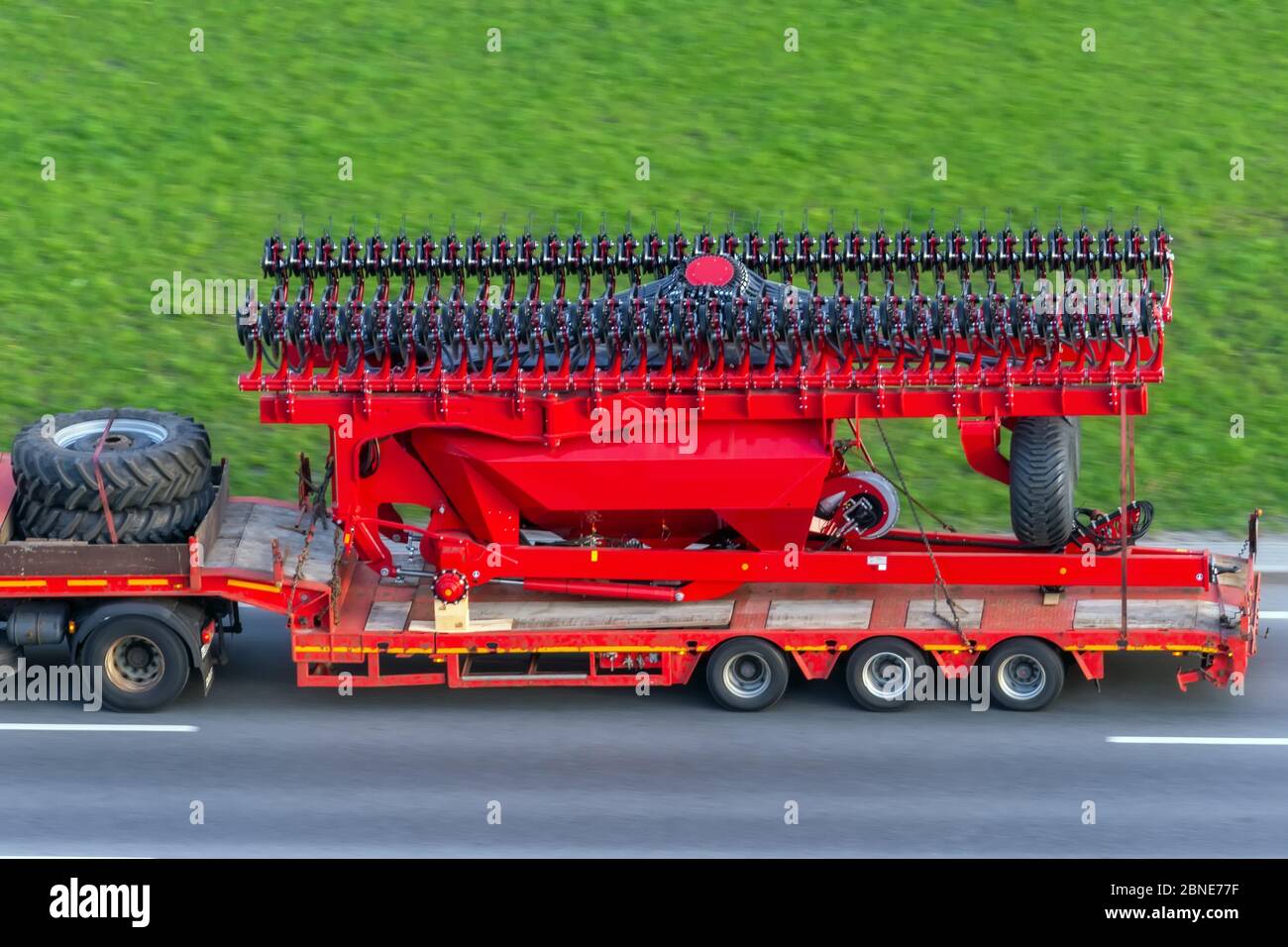 Transportation of large agro-complex machines for cultivating and ...